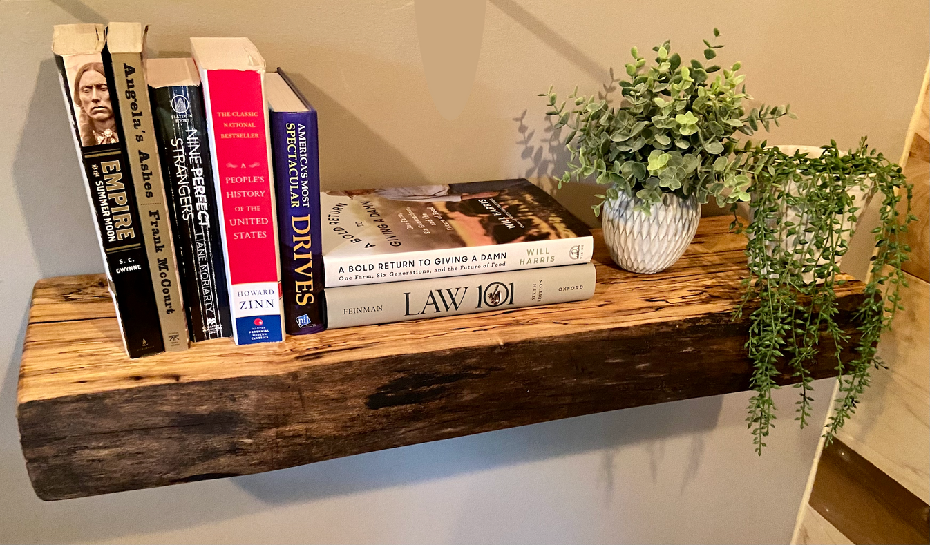 Chunky Live Edge Spalted Maple Mini Mantel|Thick Live Edge Floating Sh ...