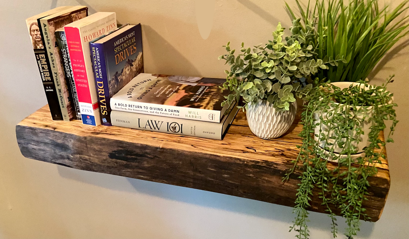 Chunky Live Edge Spalted Maple Mini Mantel|Thick Live Edge Floating Sh ...