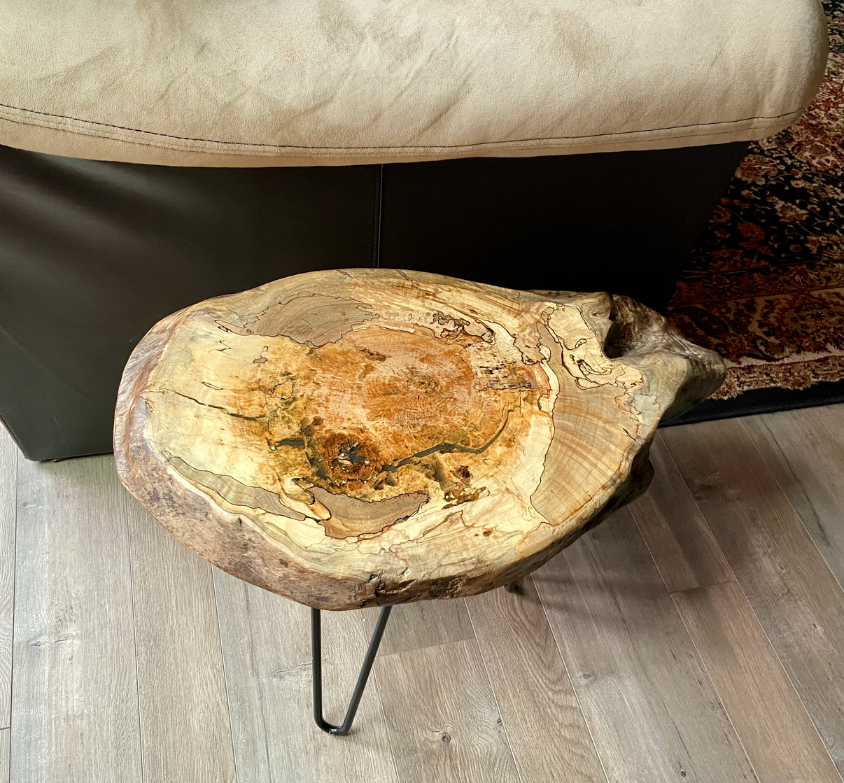 Living Room Table SET of 3 - Live Edge Spalted Maple Wood Nesting Tabl ...